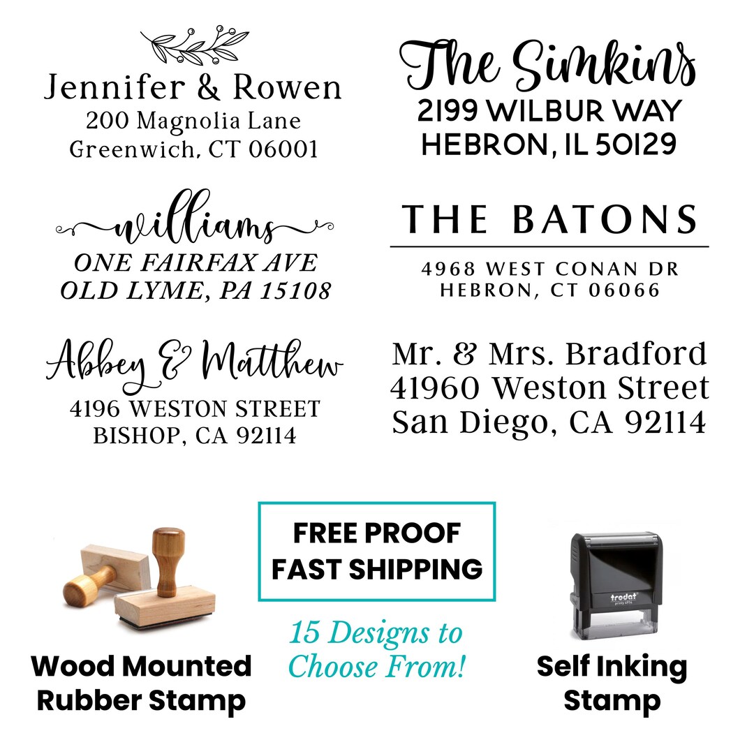 Wedding Stamps, Self Inking Address Stamp, Personalized Return Address ...