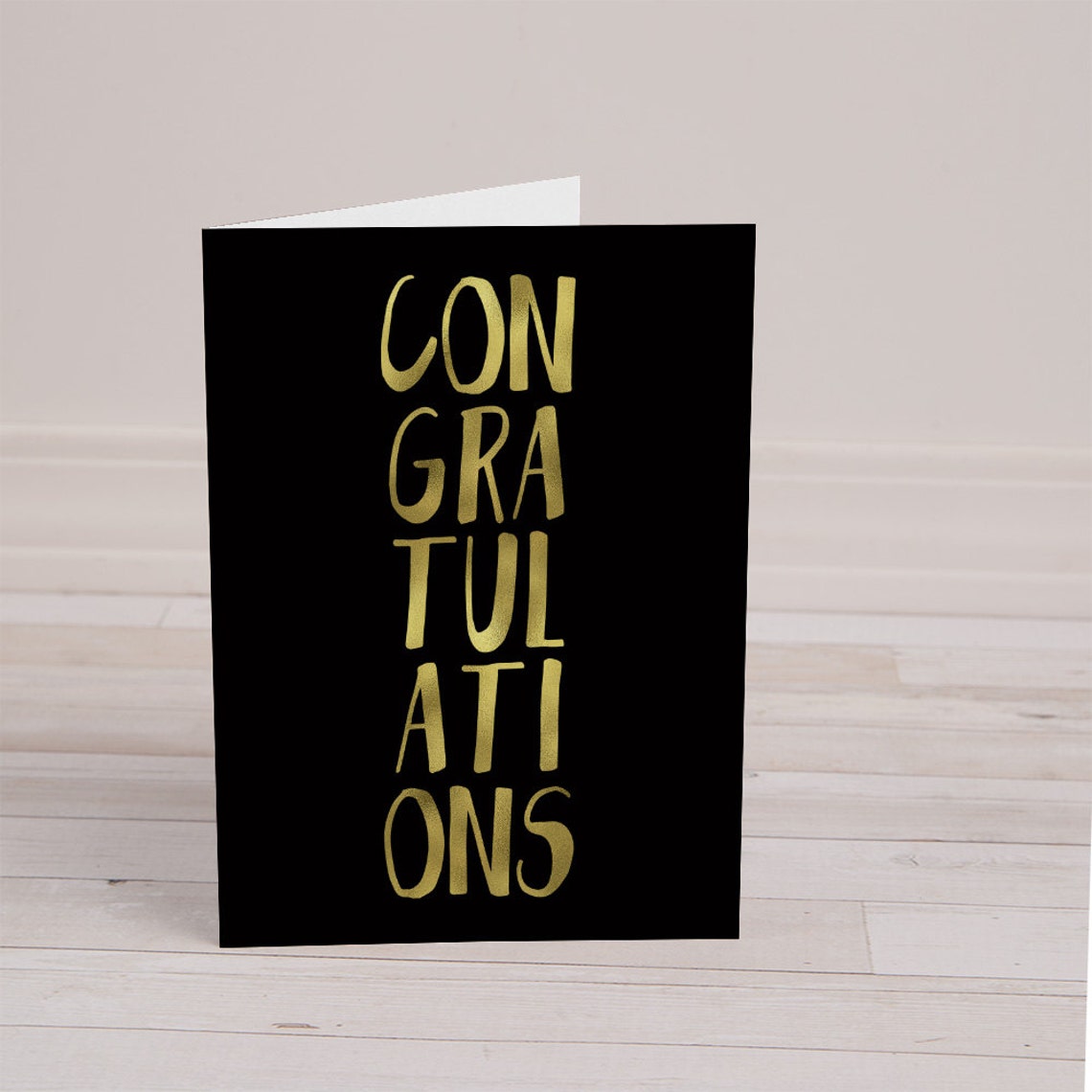 Black and Gold Congratulations Card Modern Congratulations - Etsy