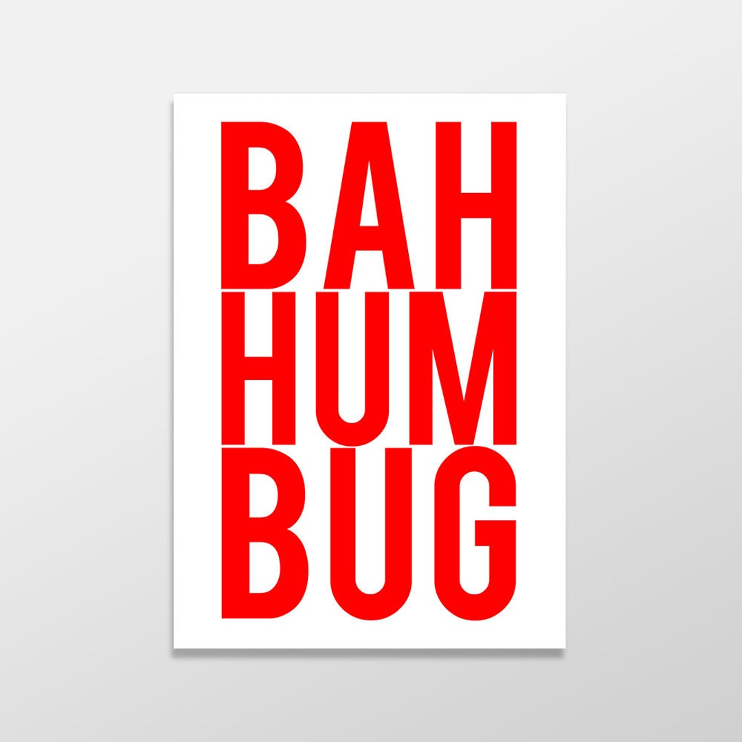 Funny Christmas Card, Funny Holiday Card, Bah Hum Bug Christmas Card ...