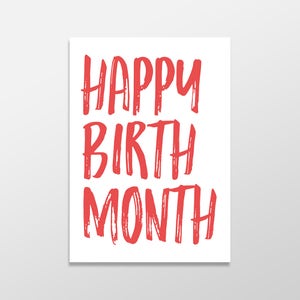 Funny Birthday Card, Happy Birth Month, Funny Greeting Card, Birthday ...