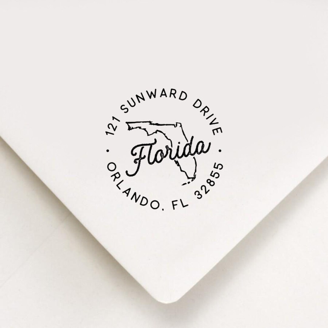 Florida Return Address Stamp, Custom Stamp, Self Inking Stamp, State ...