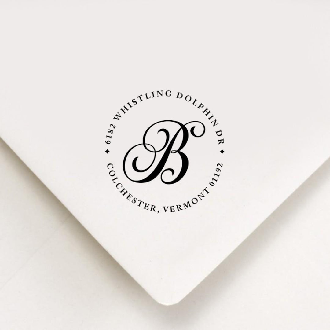 Monogram Return Address Stamp, Custom Stamp, Self Inking Stamp, Wedding ...