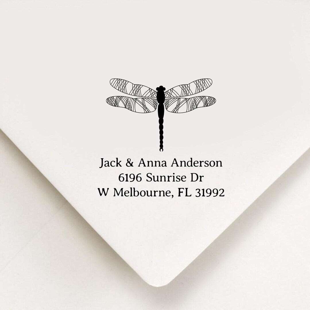Dragonfly Stamp, Self Inking Return Address Stamp, Garden Address Stamp ...
