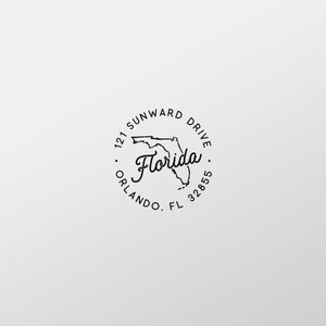 Florida Return Address Stamp, Custom Stamp, Self Inking Stamp, State ...