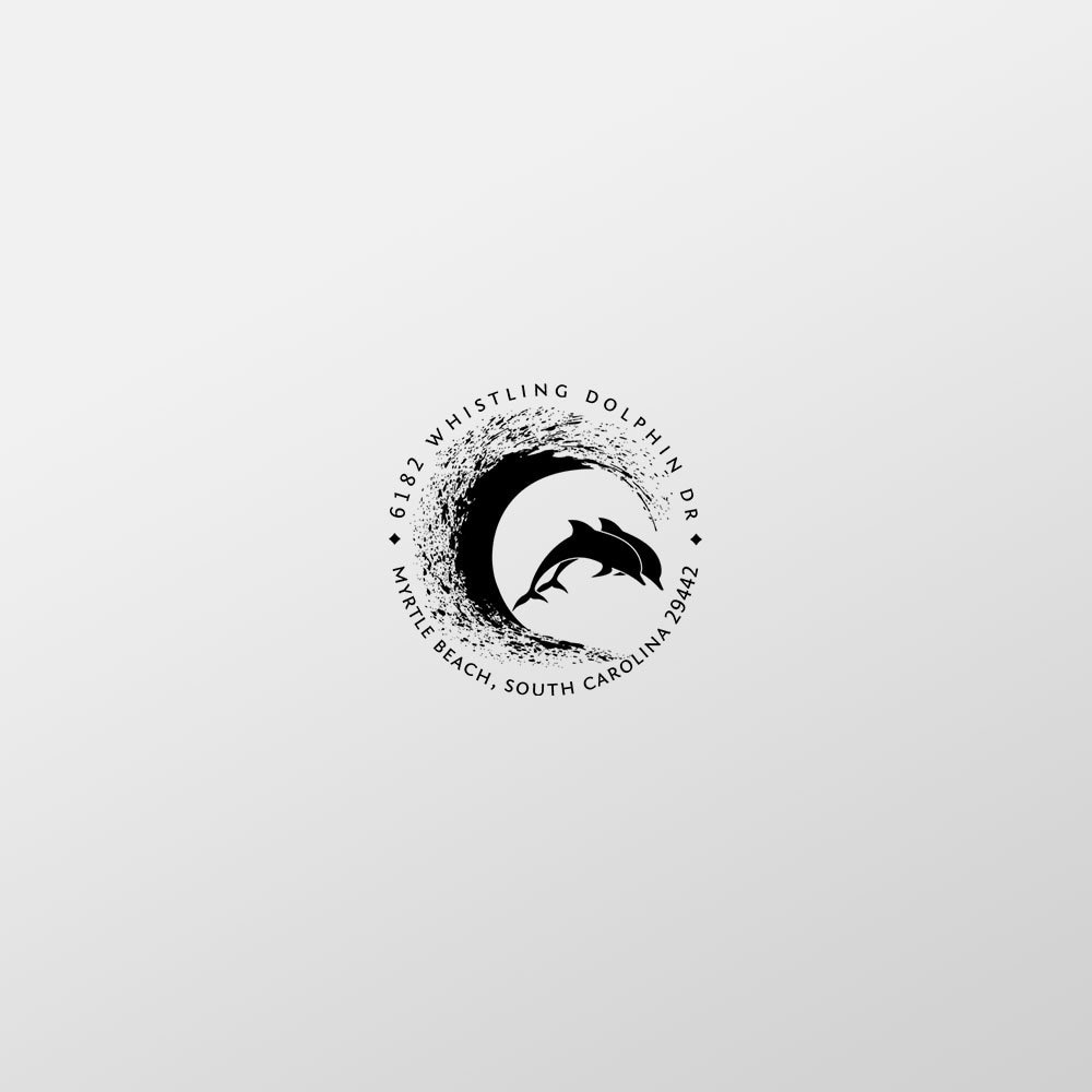 Dolphin Return Address Stamp, Self Inking Stamp, Dolphin Stamp, Ocean ...
