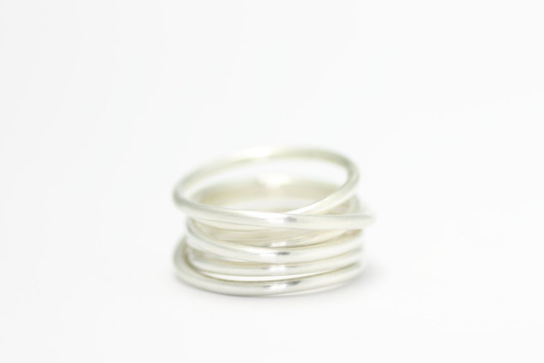 Coiled ring silver | Etsy