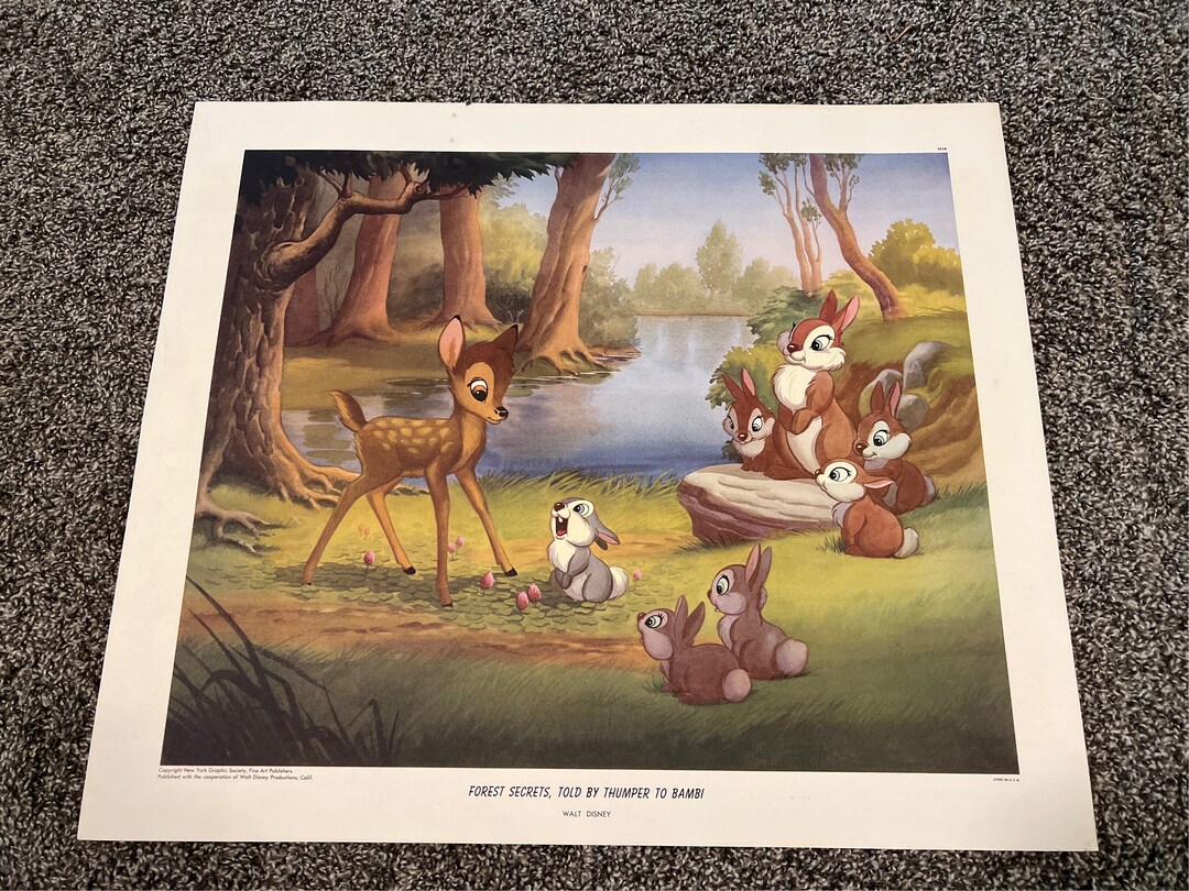1947 Walt Disney “bambi Meets His Forest Friends” - Etsy