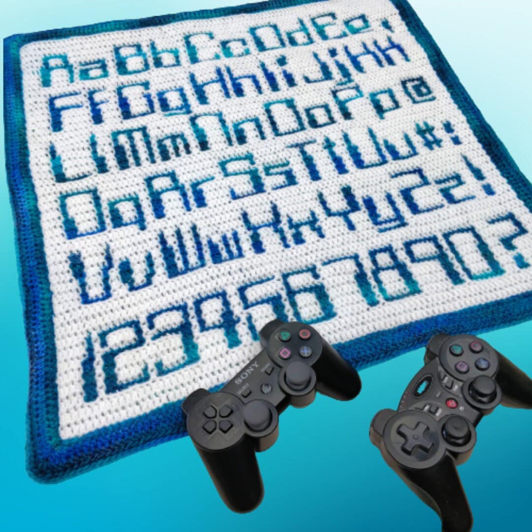 CROCHET PATTERN Computer Console Alphabet Font Retro Overlay Mosaic ...