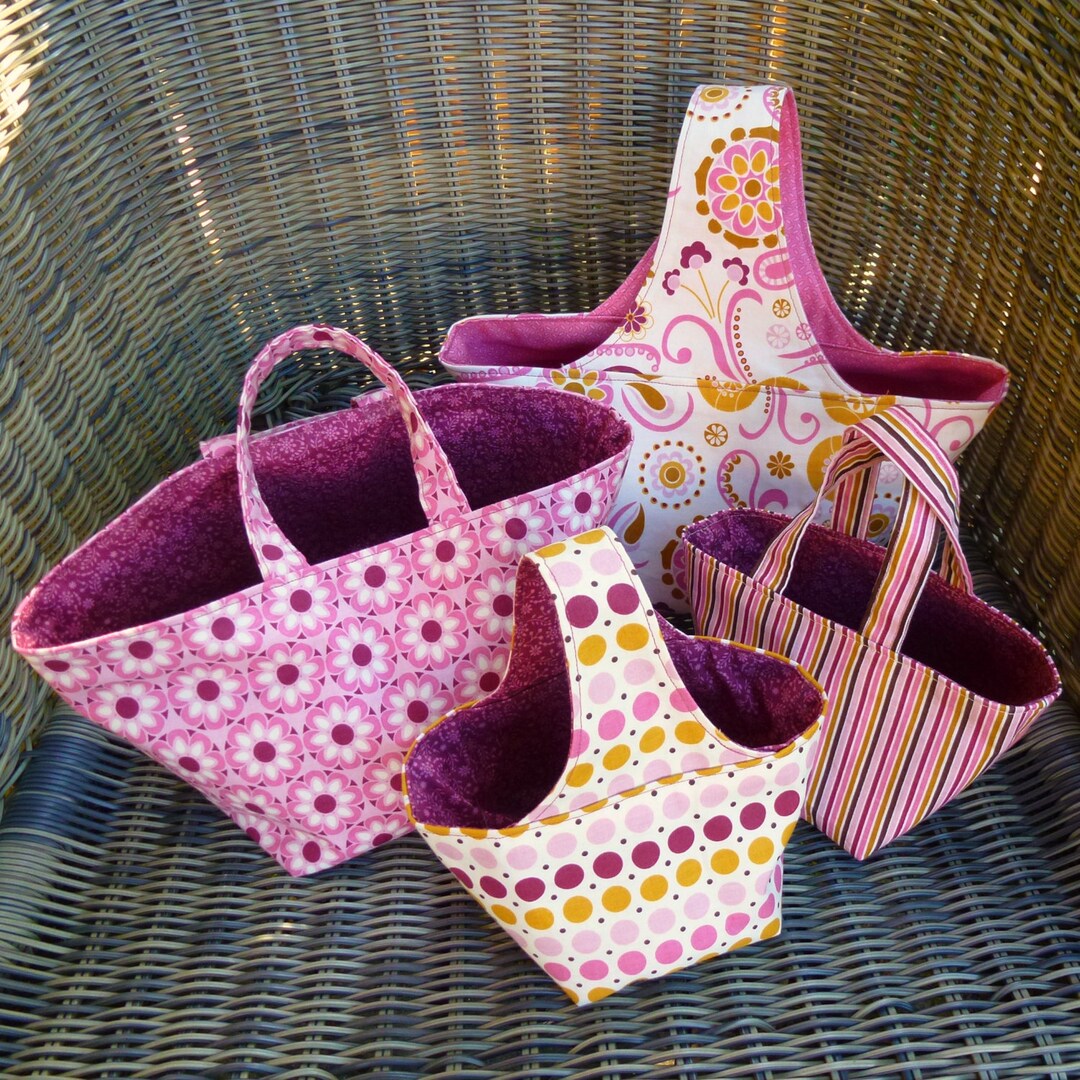 Cube Bag Basket - PDF Sewing Pattern Download - Sizes 4" or 6" (10cm or ...