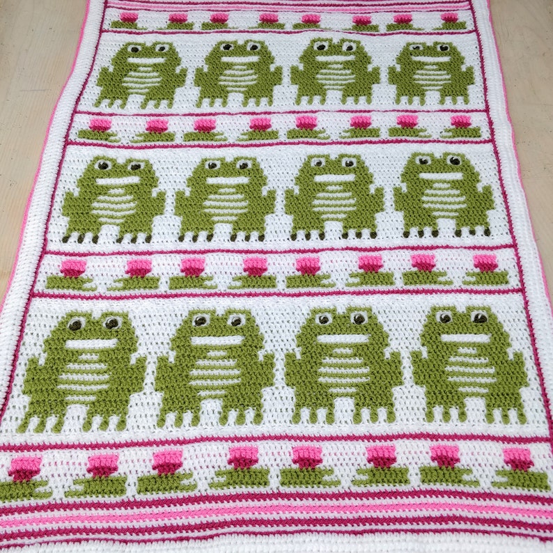 CROCHET PATTERN - Frog Chorus Blanket - Frogs Crochet Baby Blanket ...
