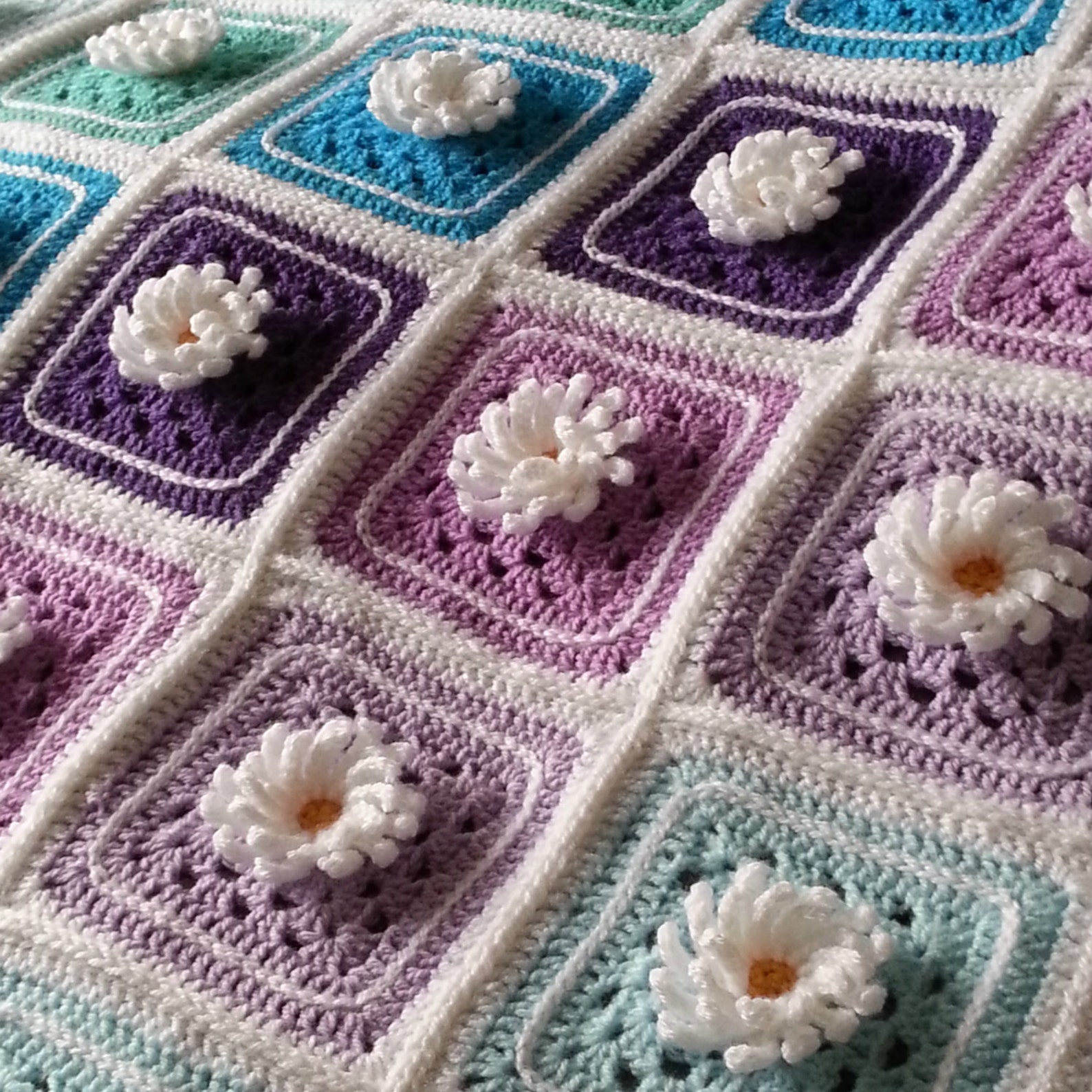 Lazy Daisy Afghan Blanket Throw Crochet Pattern Tutorial - Etsy