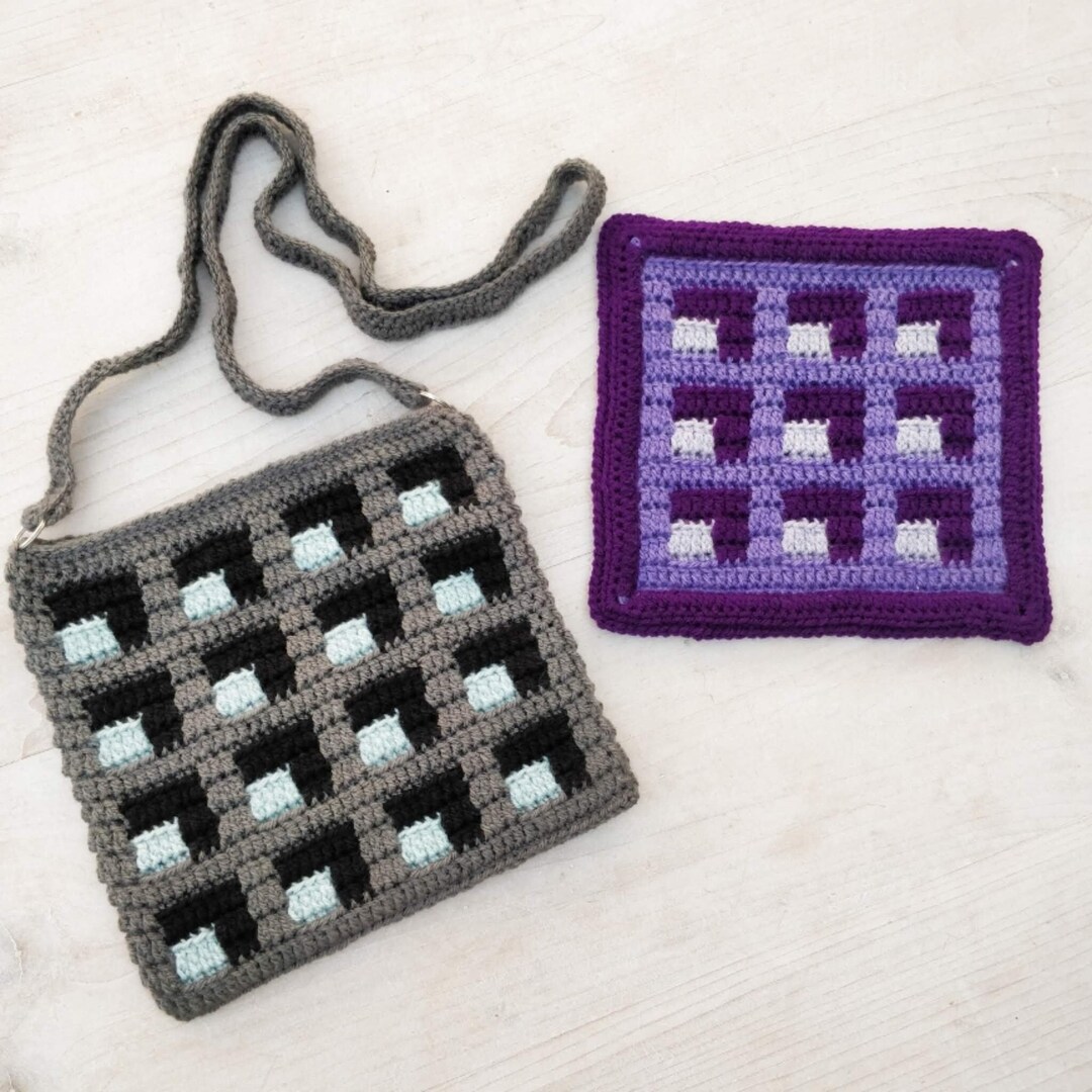 CROCHET PATTERN Wiffle Waffle 3D Effect Overlay Mosaic Crochet Easy Fun ...