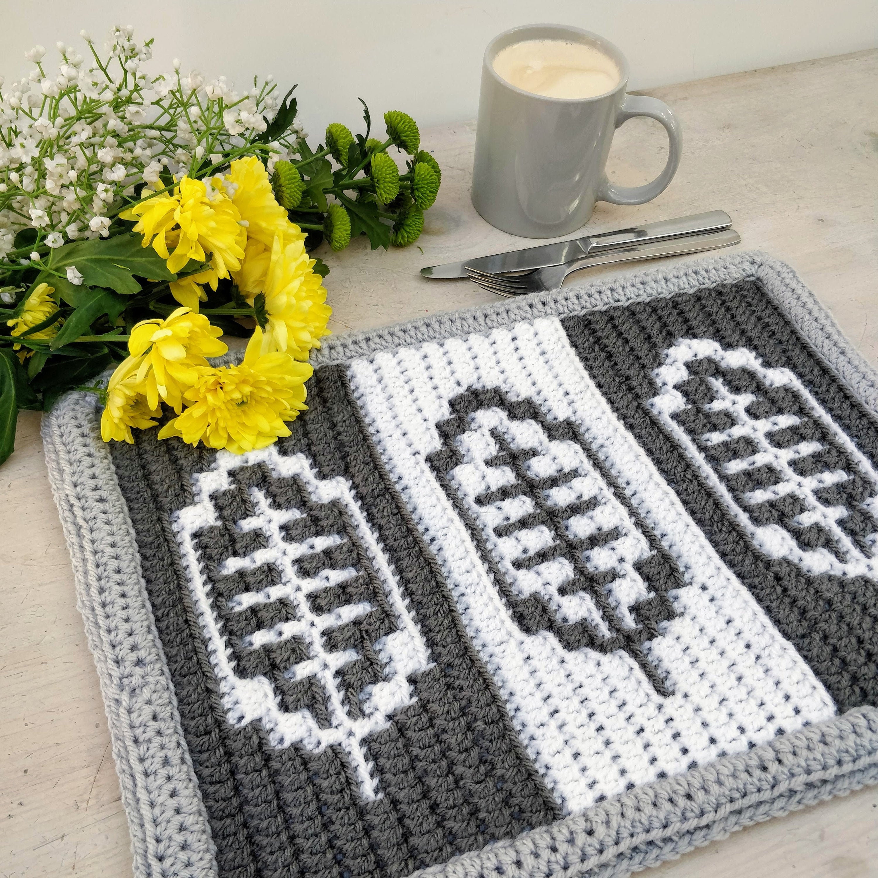 CROCHET PATTERN Table Mat Placemat Mosaic Crochet Easy - Etsy