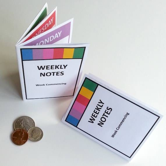 Printable Mini Weekly Notes Booklet Handbag Size Bright - Etsy