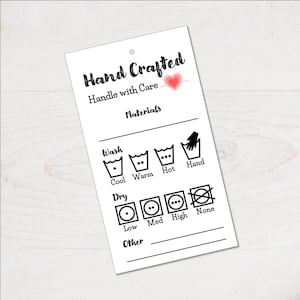 Printable Laundry Cards Tags for Fabric Yarn Fibre Projects - Mark up ...