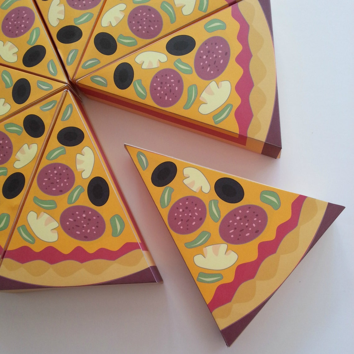 Pizza Slice Party Box Bag Downloadable Printable Pdf Etsy