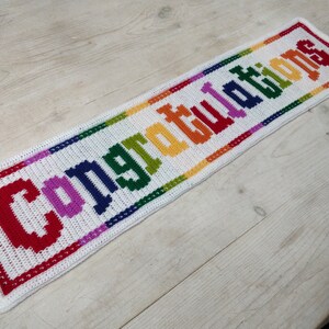 CROCHET PATTERN - Congratulations Banner - Overlay Mosaic Crochet ...