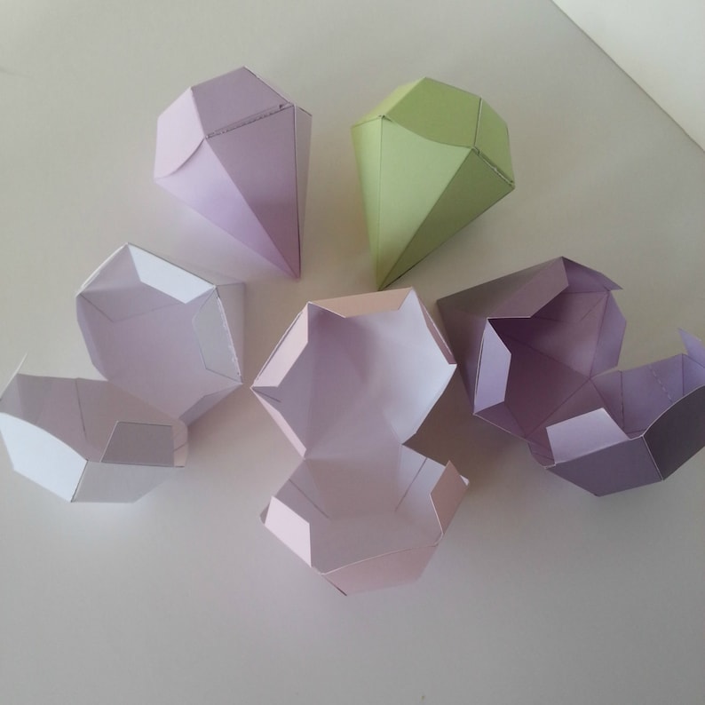 Printable Gem Gift Box DIY Downloadable PDF Template Fun - Etsy