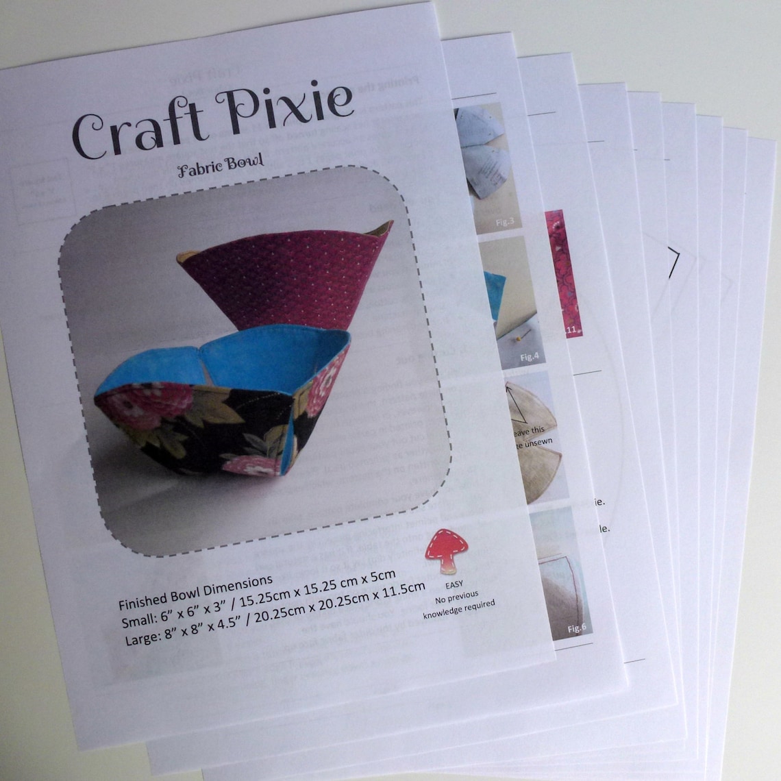 Fabric Bowl - PDF Sewing Pattern Download - 2 Sizes - Etsy