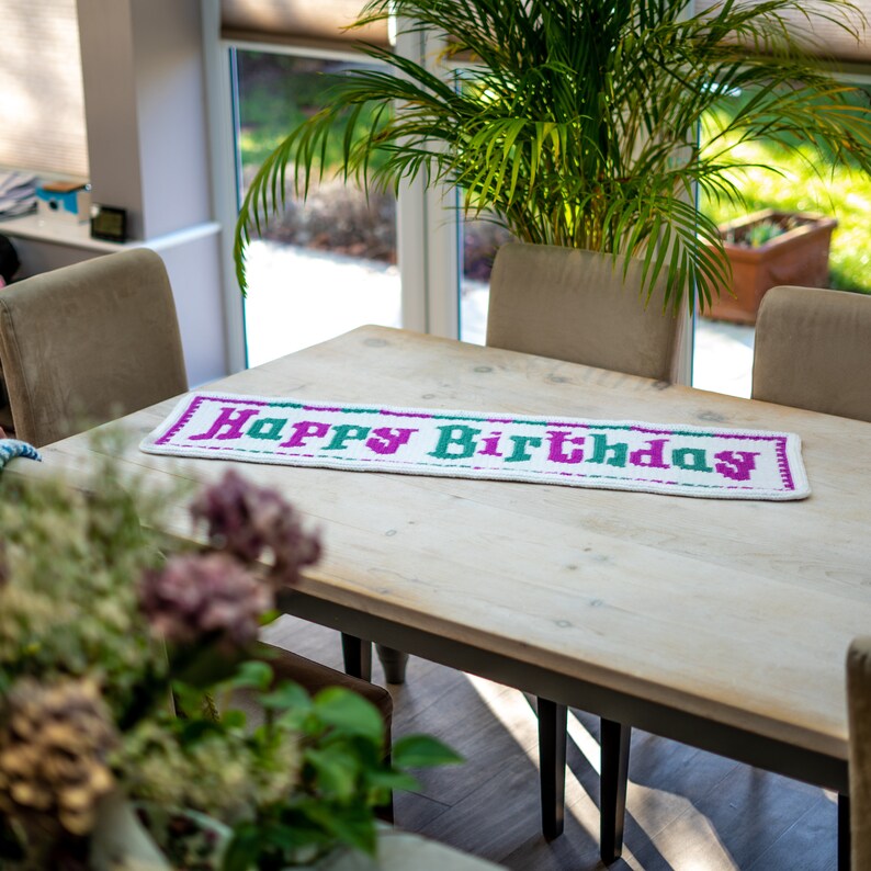 CROCHET PATTERN Happy Birthday Banner Rainbow Stash Buster - Etsy