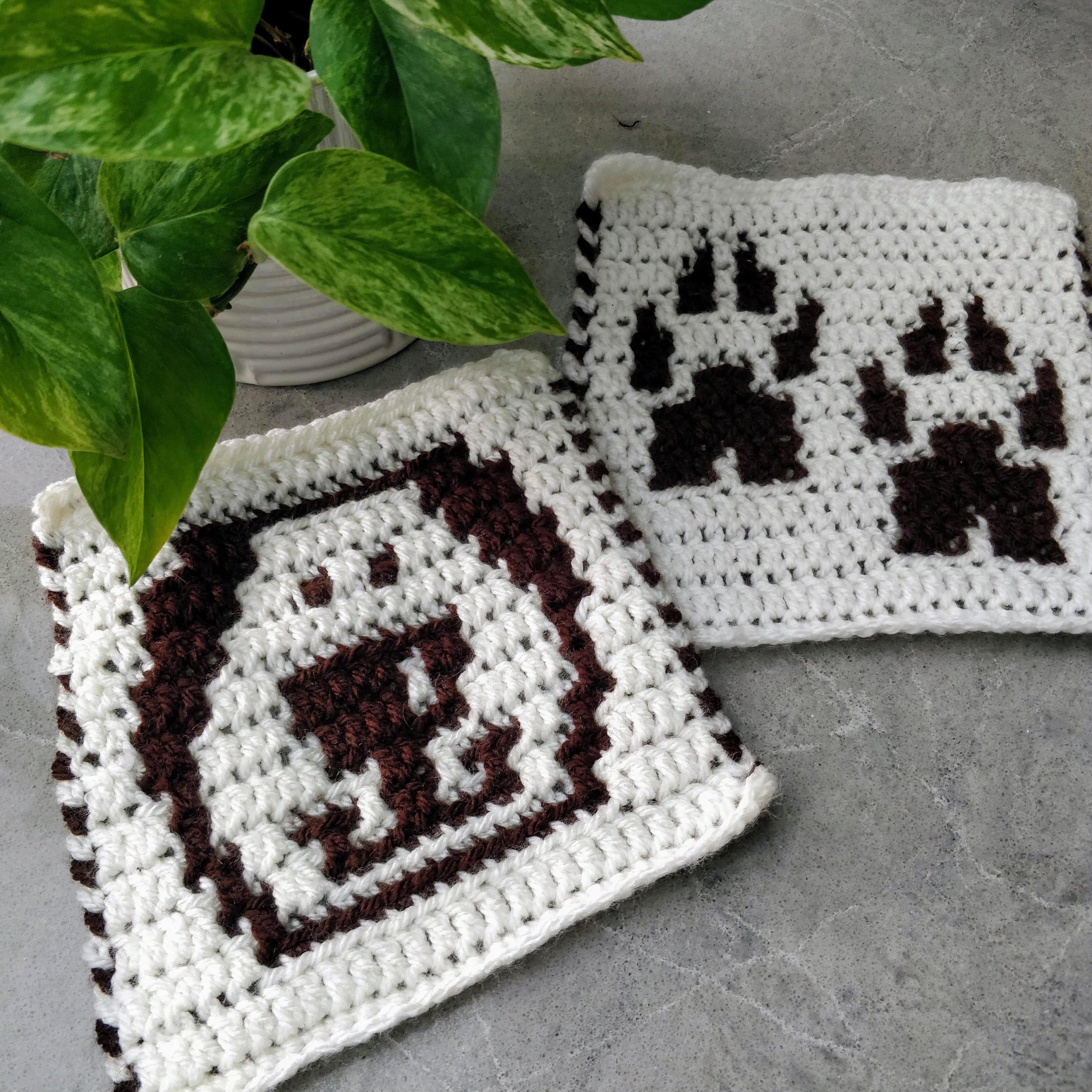 Dog & Paw Motifs - Simple Overlay Mosaic Crochet - MOTIFS Collection - Etsy