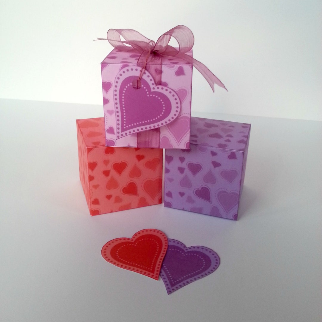 Printable Favor Jewelry Box Template - Henna Heart Gift Boxes in Three ...