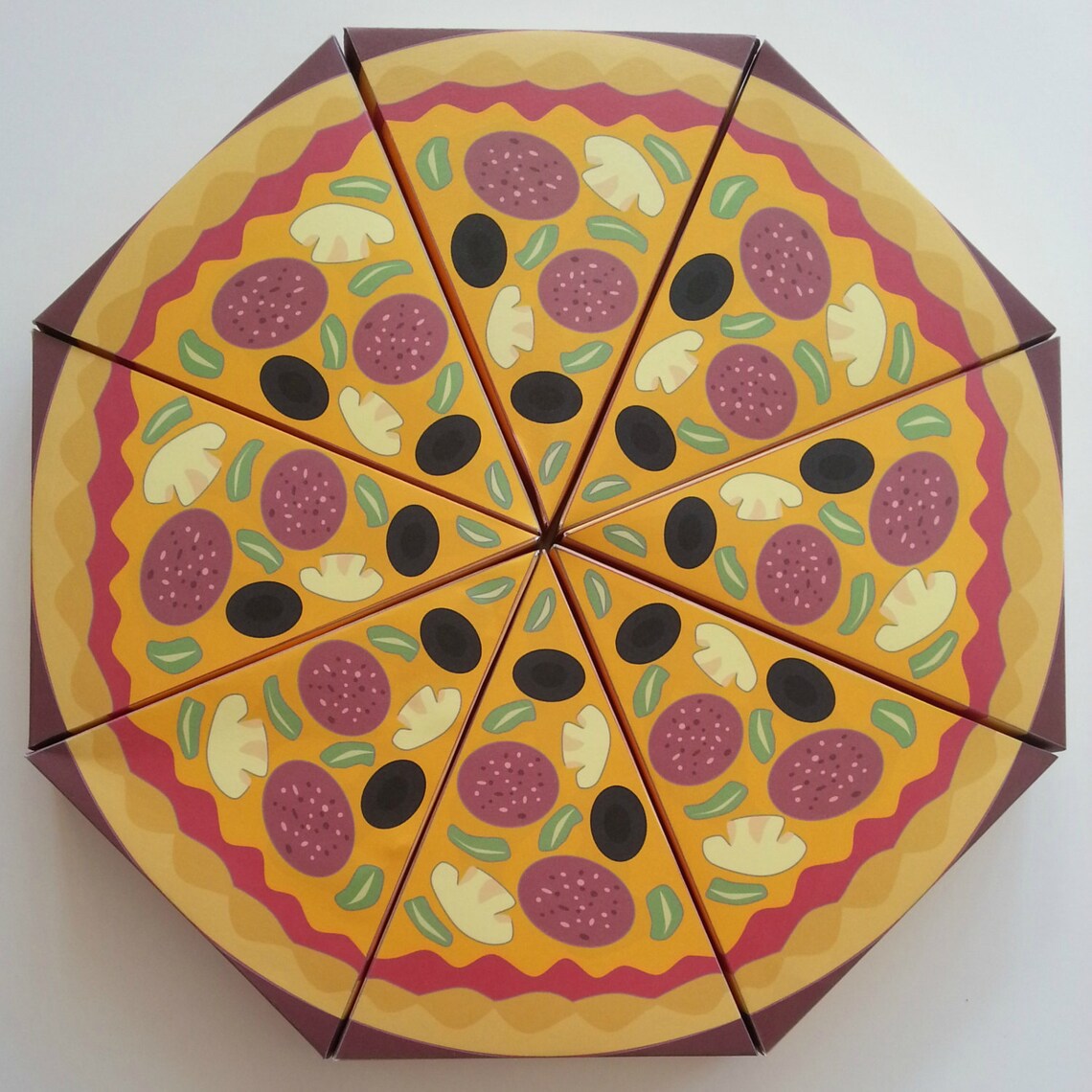 Pizza Slice Party Box Bag Downloadable Printable PDF - Etsy