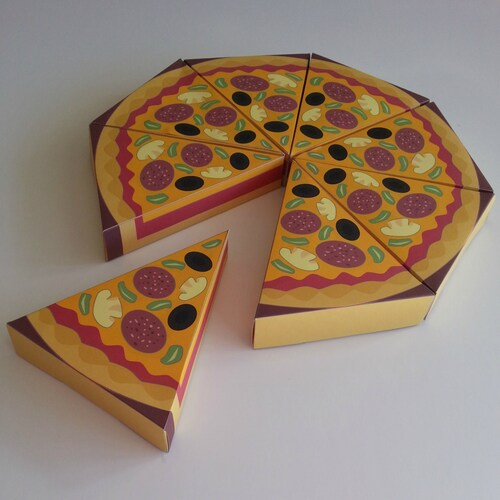 Pizza Slice Party Box Bag Downloadable Printable PDF - Etsy