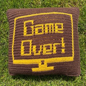 CROCHET PATTERN Computer Console Cushions Retro Overlay Mosaic Crochet ...