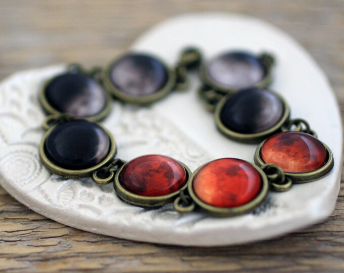 Lunar Eclipse Bracelet, Lunar Eclipse, Moon Eclipse Bracelet, Moon ...
