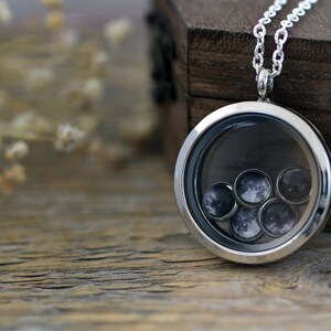 Birth Moon Locket Necklace, Family Birth Moon Phases, Birth Moon Phases ...
