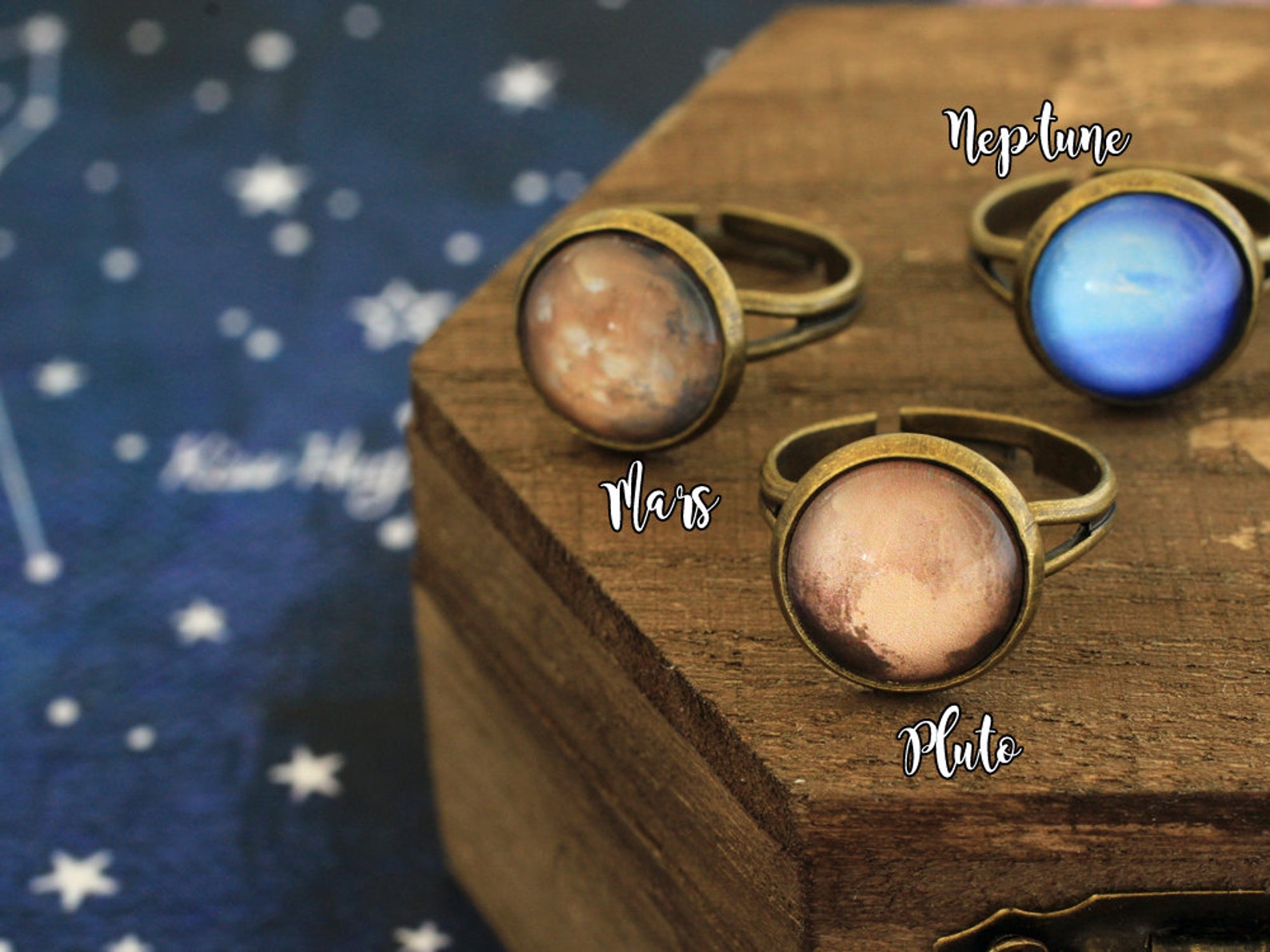 Planet Ring Solar System Ring Retro Planet Ring Earth Ring | Etsy