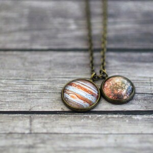 Jupiter and Callisto Necklace, Solar System Necklace, Universe , Space ...