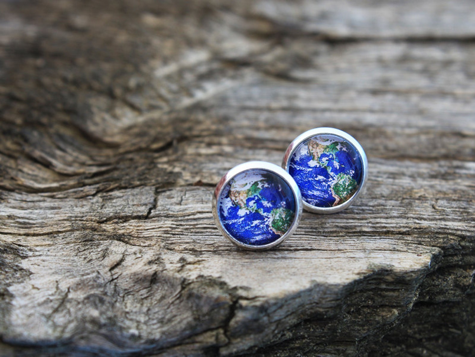 Earth Earrings Earth Studs Solar System Earrings Planet - Etsy