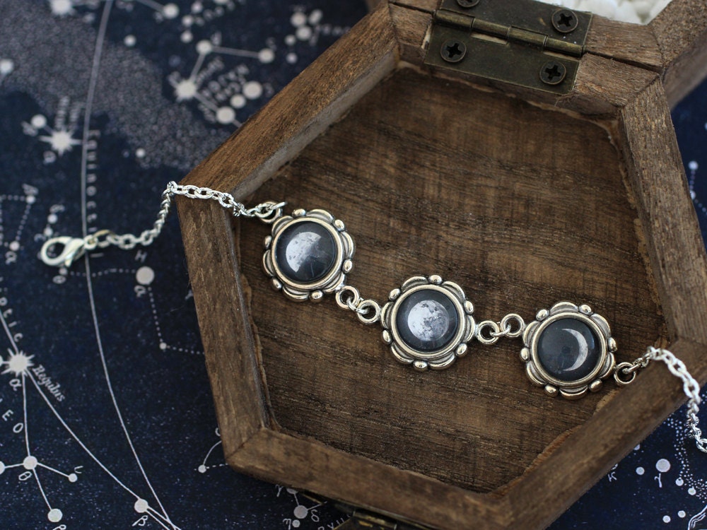 Moon Phase Bracelet Moon Phases Jewelry Moon Cycle Moon - Etsy