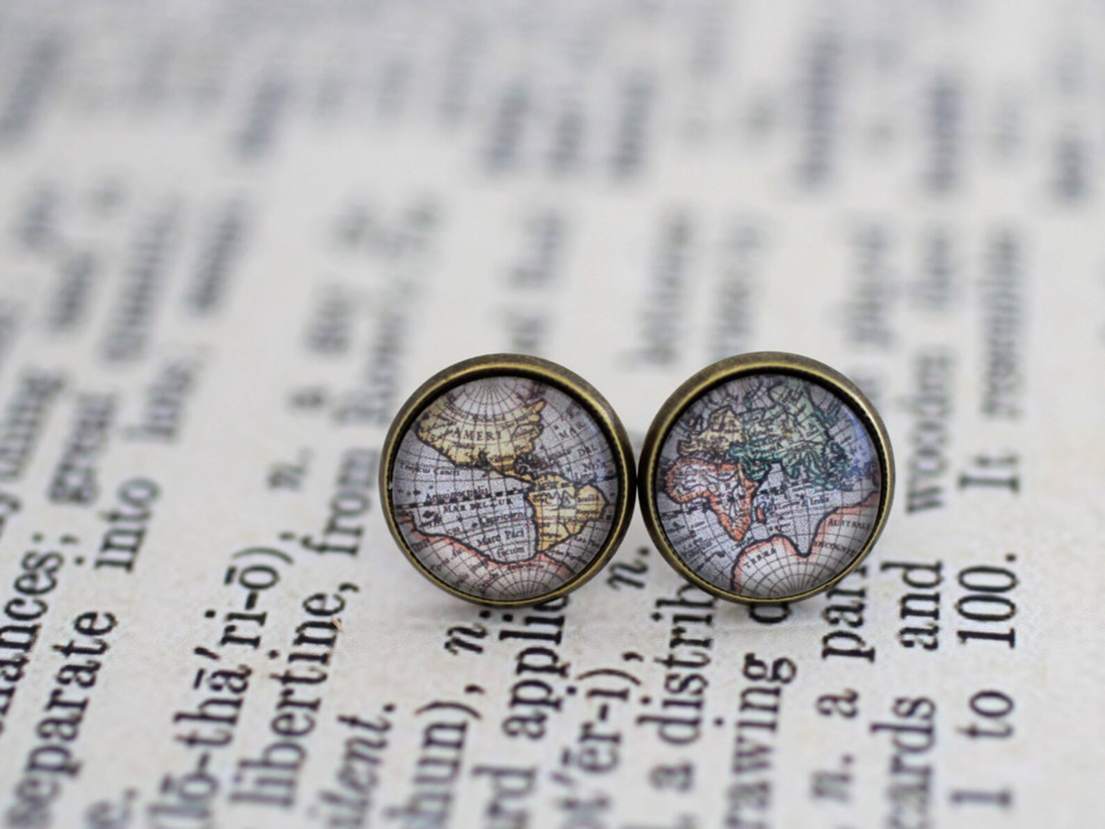 World Map Earrings Map Earrings Globe Earrings Antique - Etsy