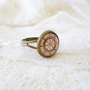 Rudder Ring, Ship Wheel Ring, Nautical Ring, Retro Ship Wheel, Rudder ...