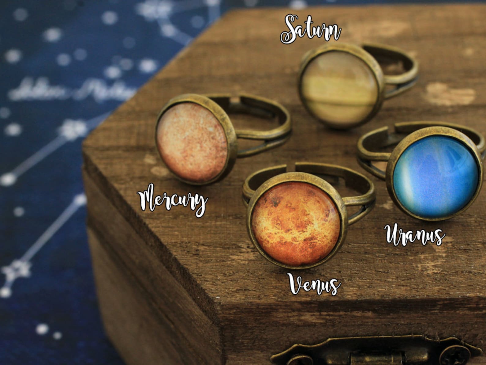 Planet Ring Solar System Ring Retro Planet Ring Earth Ring | Etsy