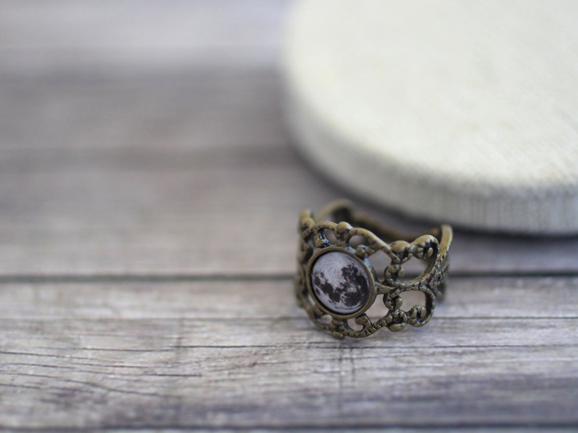 Moon Ring Full Moon Ring Moon Jewelry Moon Solar System | Etsy