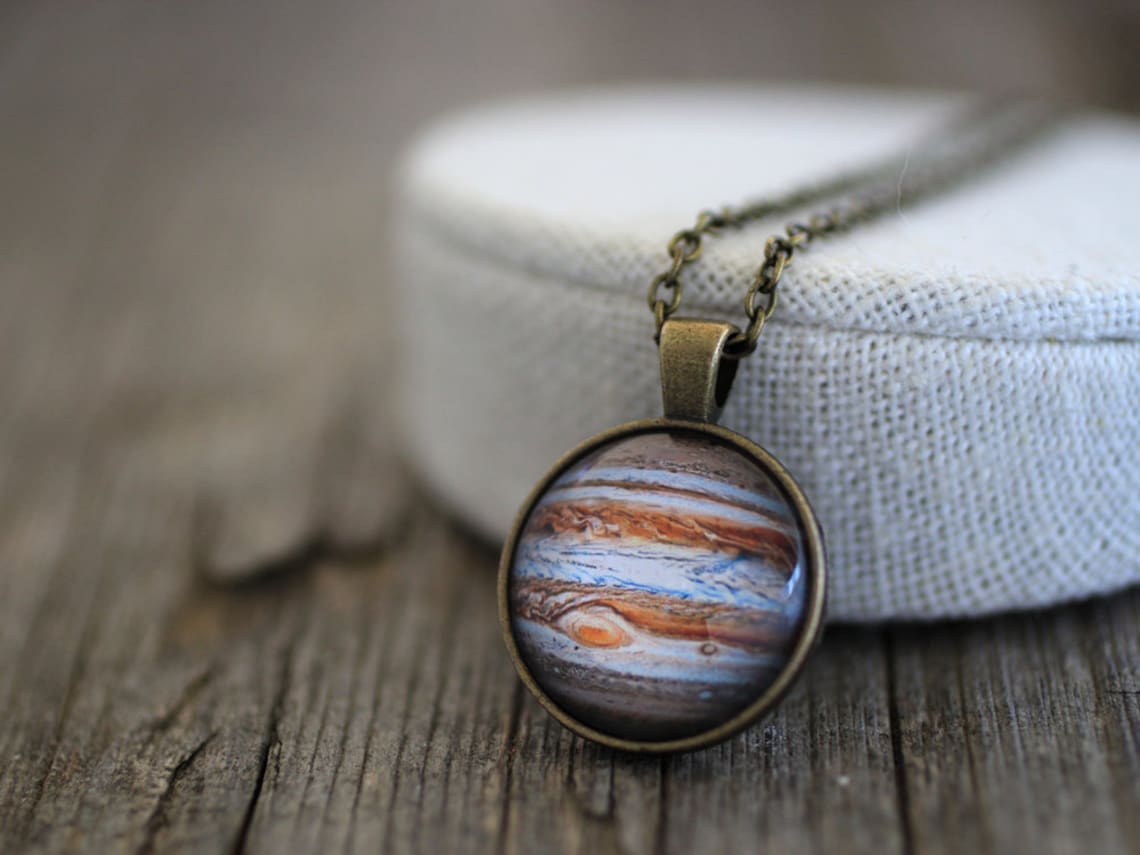 Planet Jupiter Jupiter Necklace Jupiter Pendant Jupiter | Etsy