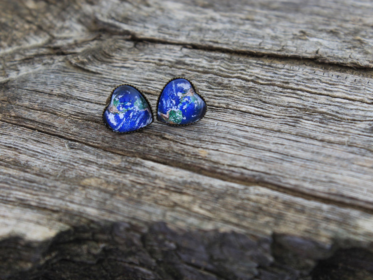 Earth, Planet Earth Earrings, Heart Shaped Planet Earrings, Planet ...