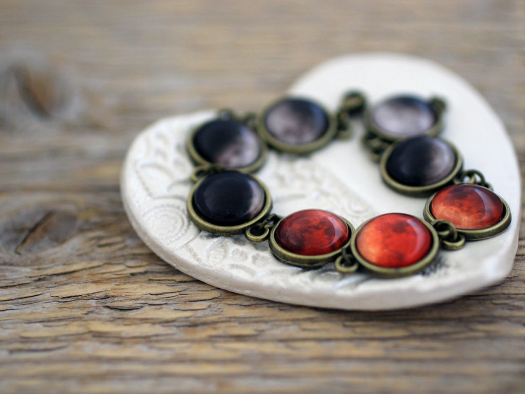 Lunar Eclipse Bracelet, Lunar Eclipse, Moon Eclipse Bracelet, Moon ...