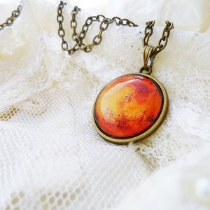 Mars Necklace, Mars, Solar System Necklace, Planet Necklace, the Red ...
