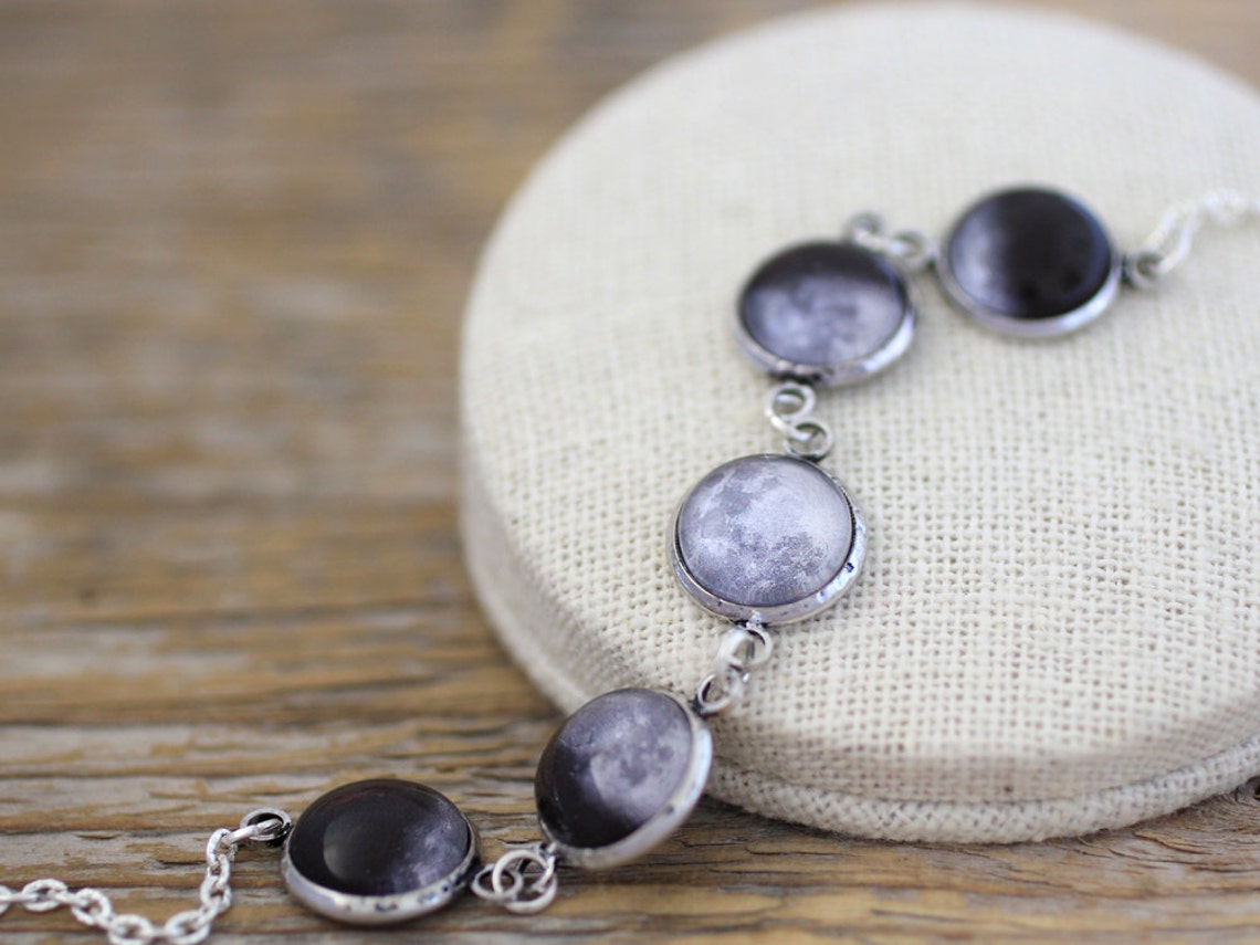 Moon Phase Bracelet Moon Phases Solar System Bracelet Moon - Etsy