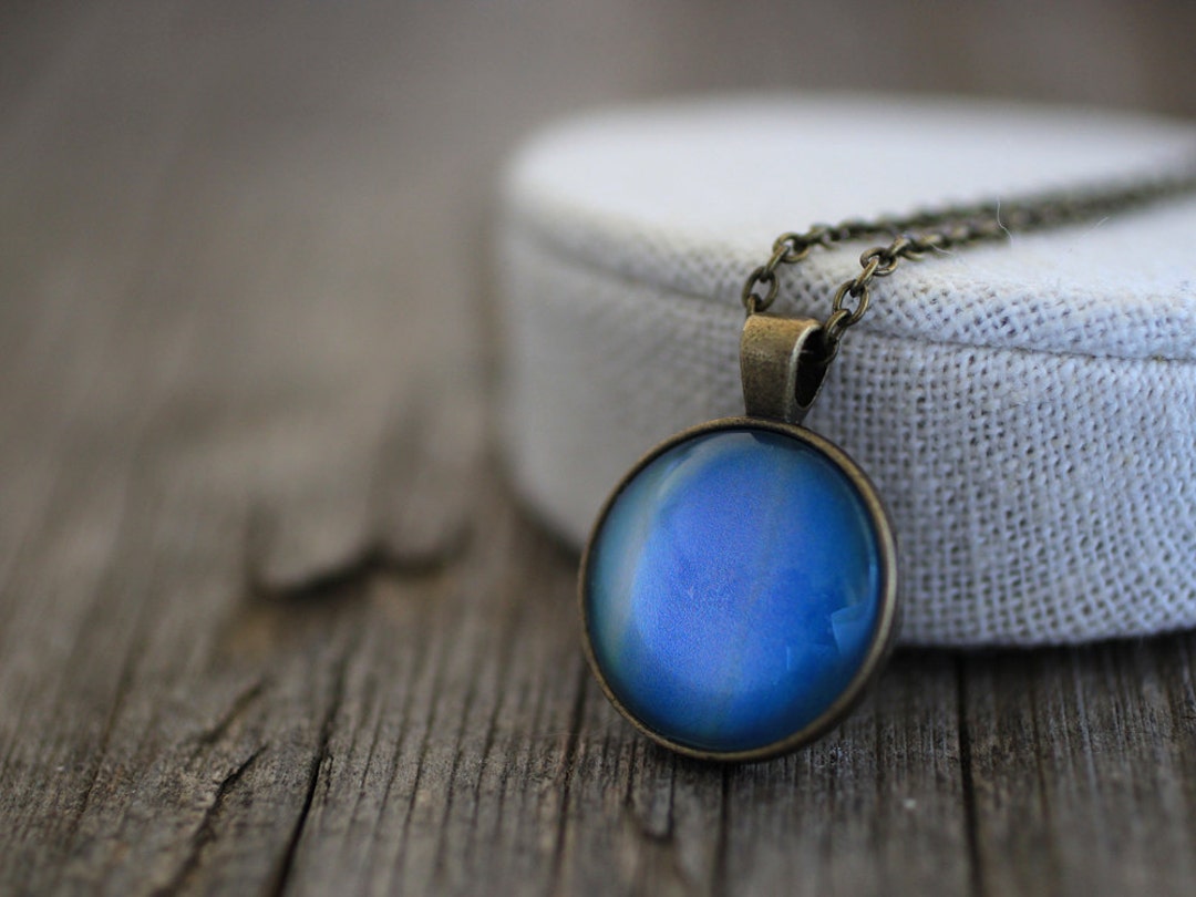 Planet Uranus Necklace, Uranus Necklace, Uranus, Space Necklace, Planet ...