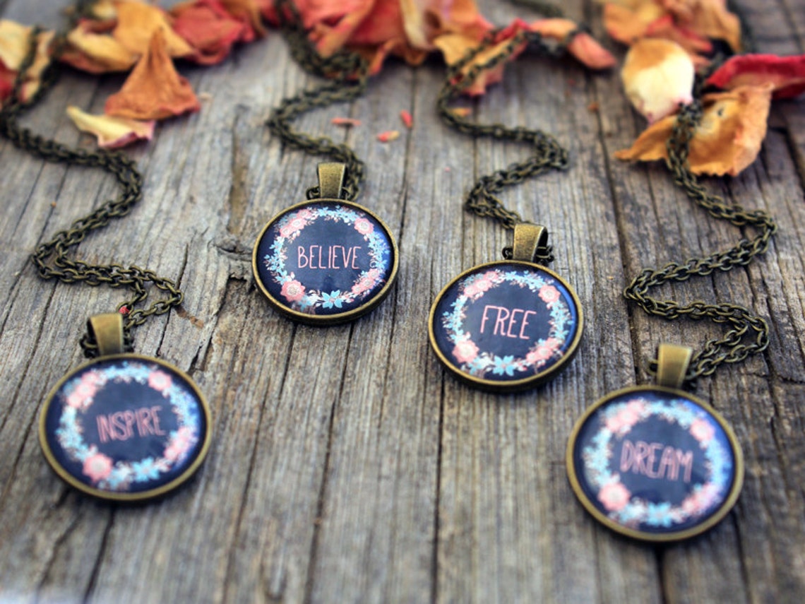 Inspire Inspire Necklace Inspire Pendant Motivational - Etsy
