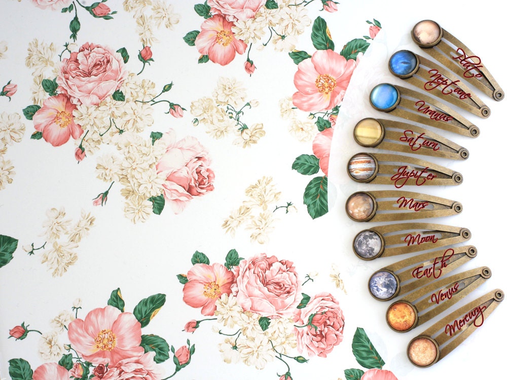 Planet Bobby Pin Solar System Hairpin Space Hairpins Moon | Etsy