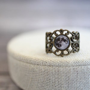 Moon Ring, Full Moon Ring, Moon Jewelry, Moon, Solar System Ring, Solar ...