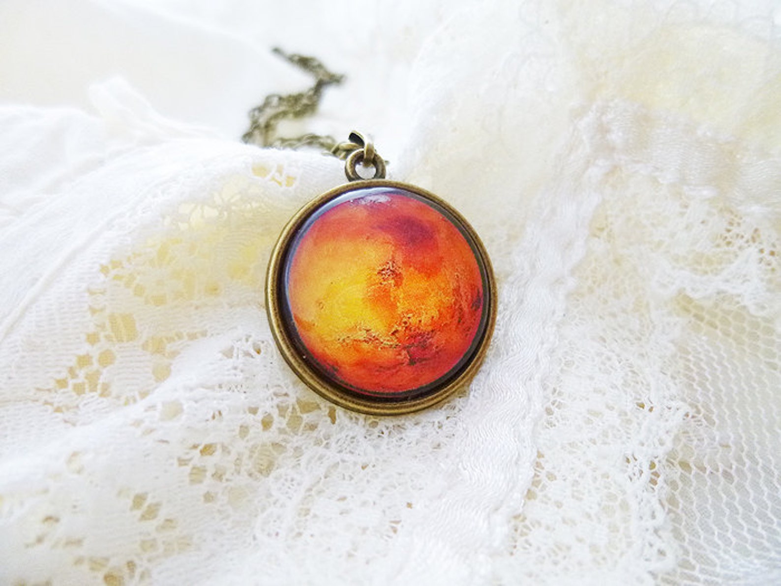 Mars Necklace, Mars, Solar System Necklace, Planet Necklace, the Red ...