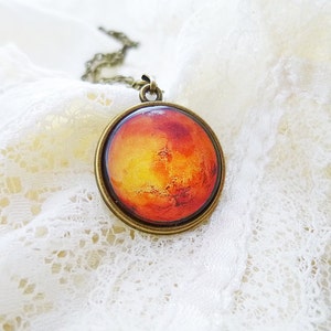 Mars Necklace, Mars, Solar System Necklace, Planet Necklace, the Red ...